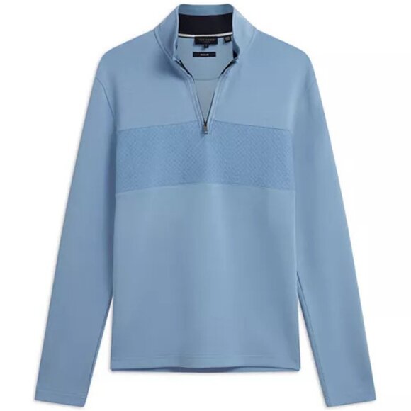 Ted Baker | Sweaters | Ted Baker Simonea Mens Blue 4 Zipper Pullover ...